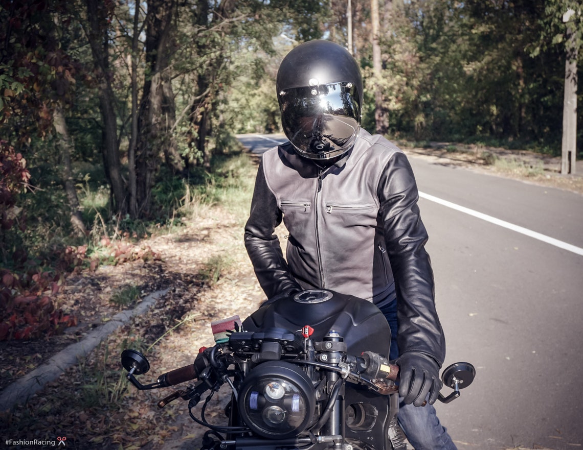 Leather Jacket Cafe Racer Leather Jacket Custom Leather - Etsy
