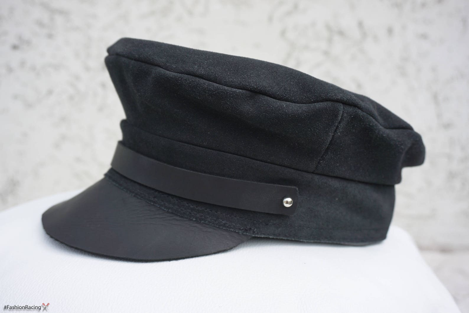 Women's Leather Fiddler Cap / Leather Conductor Hat in - Etsy