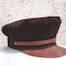 Women's Leather Fiddler Cap / Leather Conductor Hat in - Etsy
