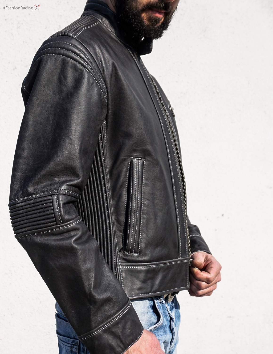 Cafe-racer Leather Jacket Fashion Racing Made to Measure - Etsy