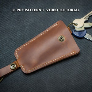 Leather Keychain PDF Pattern Video Tutorial DIY Key Sleeve Leather Key ...