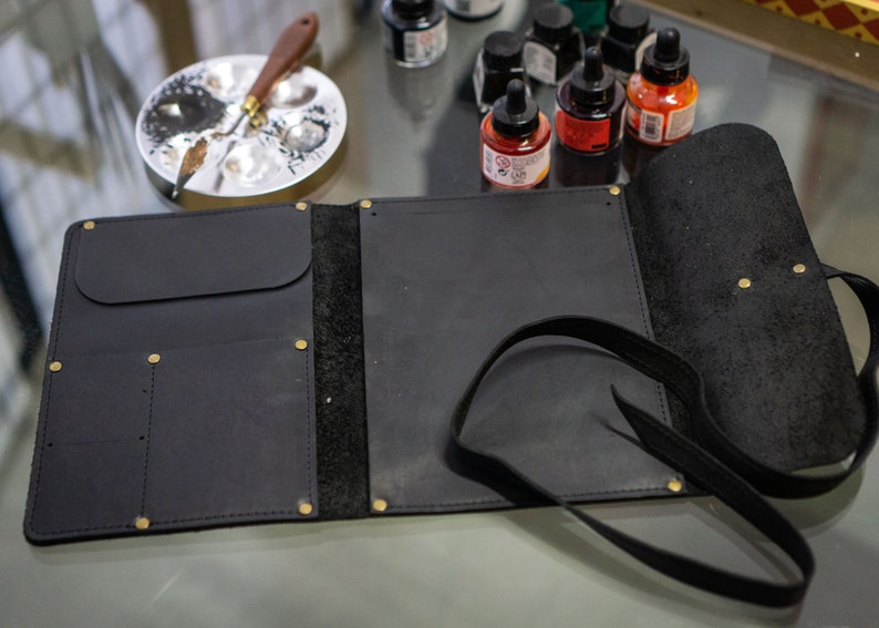 Leather Sketchbook Cover A5 Artist Tool Roll Drawing - Etsy