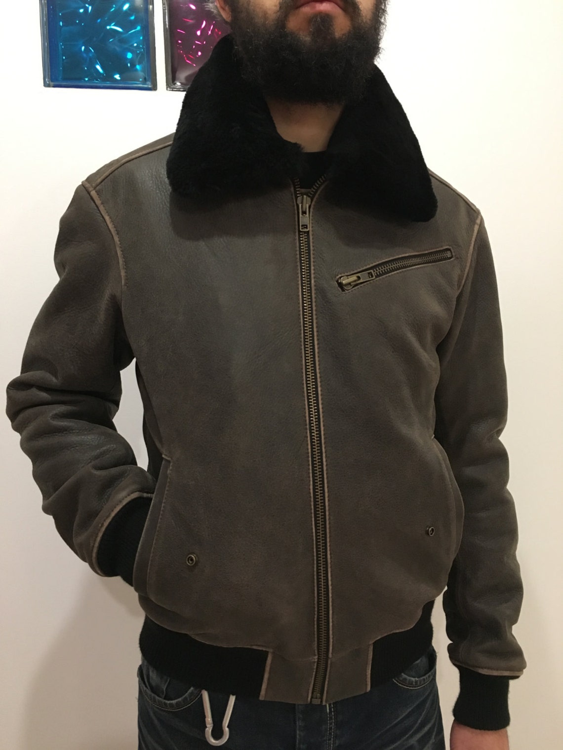 Leather Flying Jacket. Jaсket Pilot, Vintage Style Leather Jacket ...