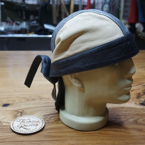 Leather Motorcycle Skull Cap - Etsy