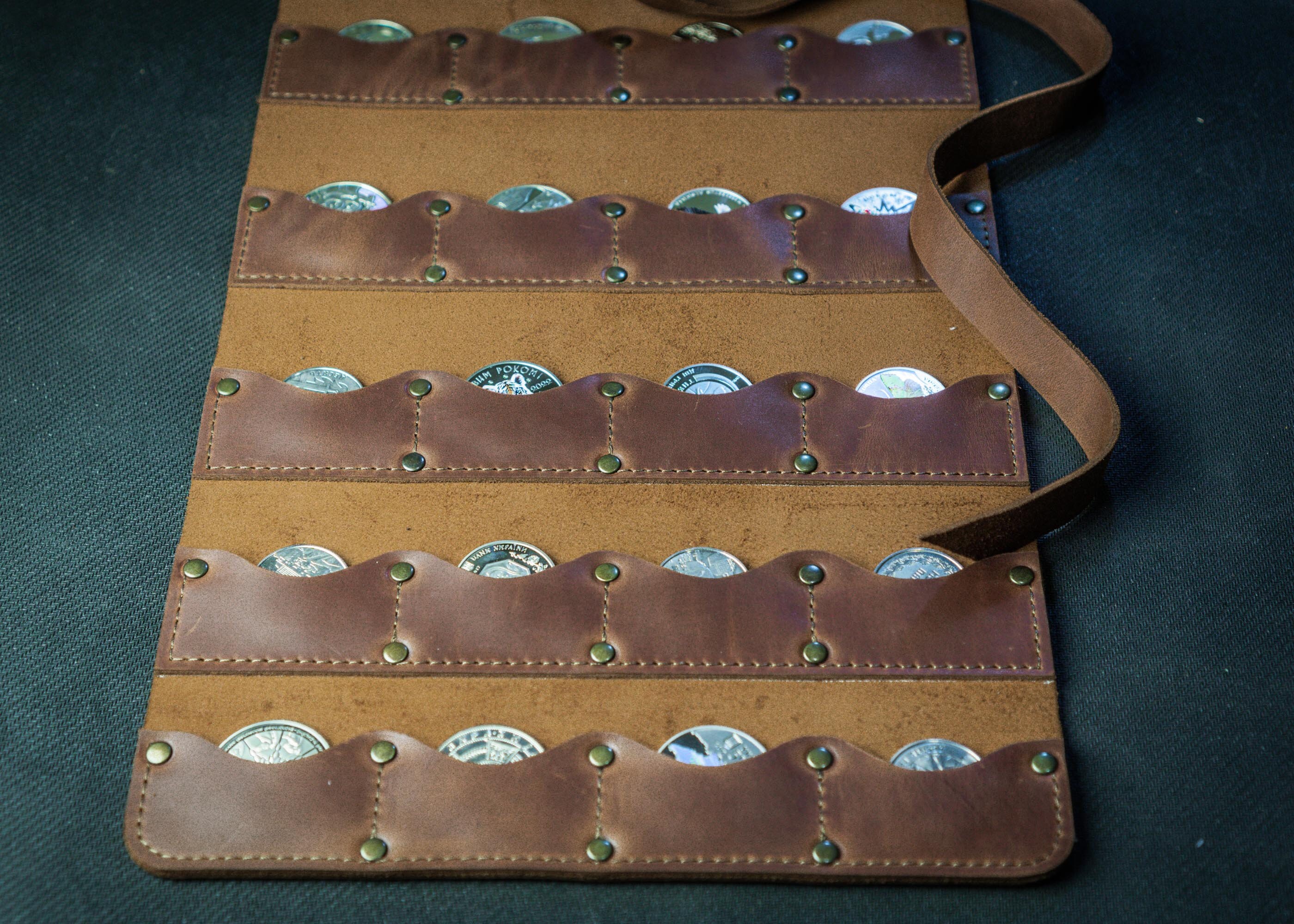 Challenge Coin Holder, Leather Coin Roll, Coin Collector Case,military ...