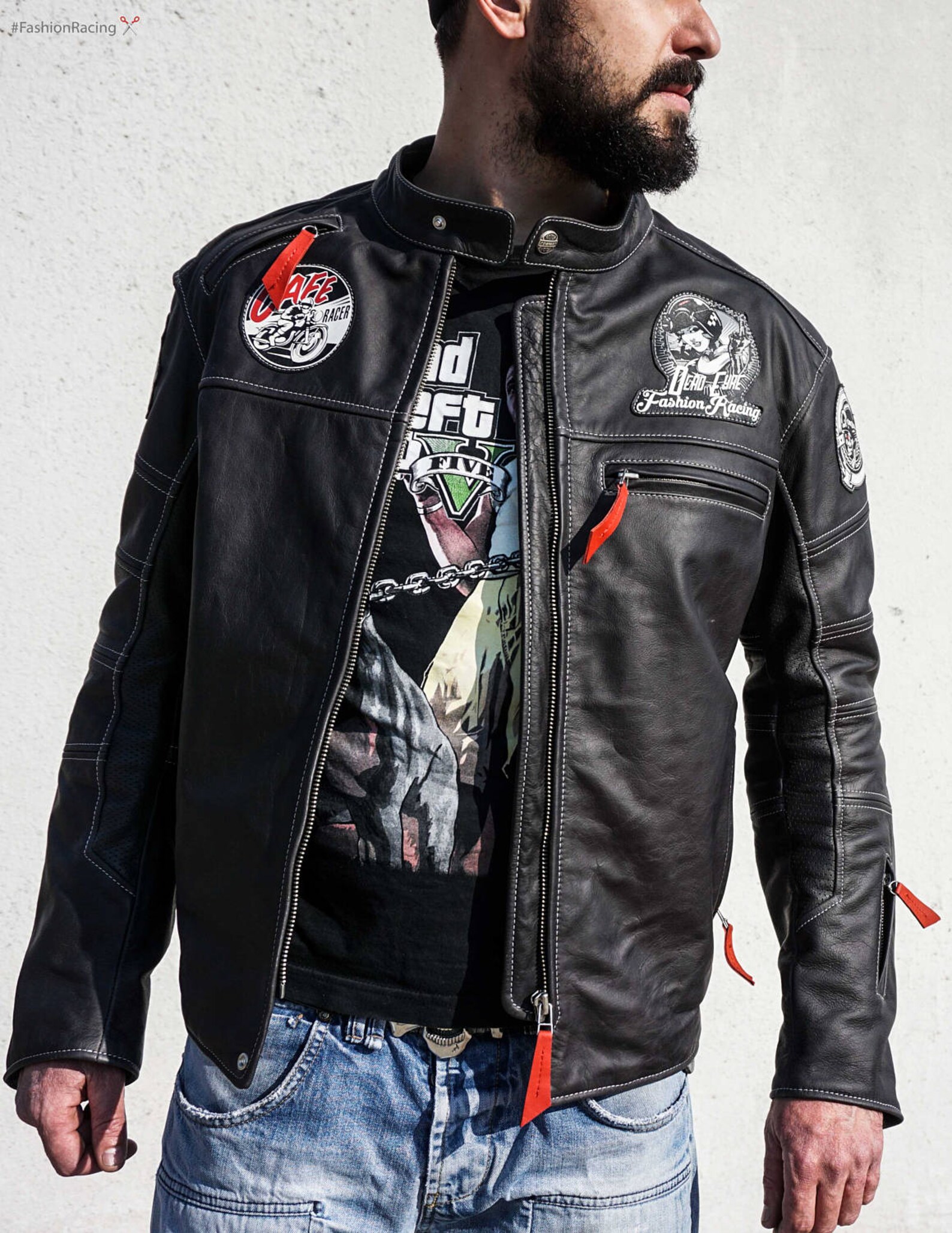 Cafe Racer Leather Jacket Custom Men Leather Jacket | Etsy