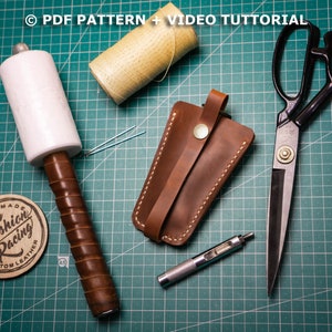Leather Keychain PDF Pattern Video Tutorial DIY Key Sleeve Leather Key ...
