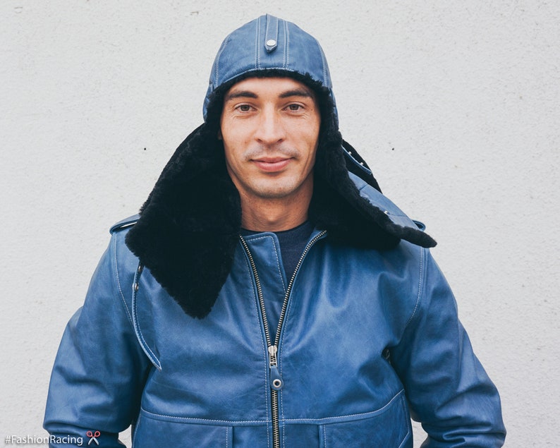 Pilot Leather Hat Leather aviator cap Leather aviator hat | Etsy