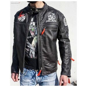 Cafe Racer Leather Jacket Custom Men Leather Jacket | Etsy