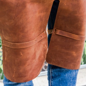 Brown Split Leg Leather Apron, Professional Apron, Leather Craft Apron ...