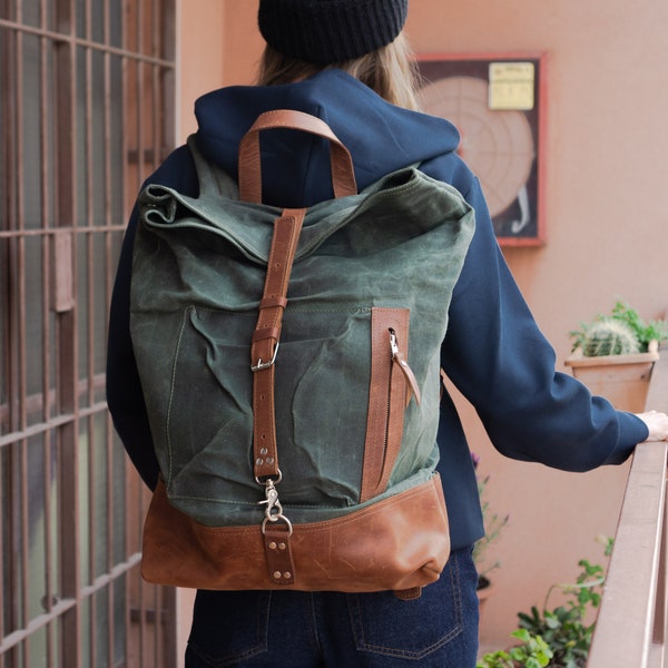 Waxed Canvas Backpack - Etsy