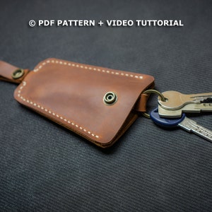 Leather Keychain PDF Pattern Video Tutorial DIY Key Sleeve Leather Key ...