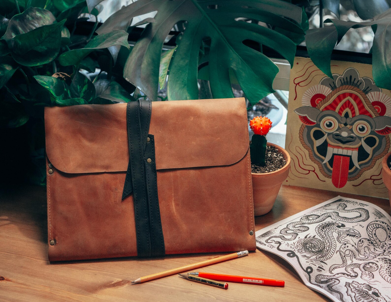 Leather Sketchbook Cover A4 Large Personalized Art Bag Best - Etsy