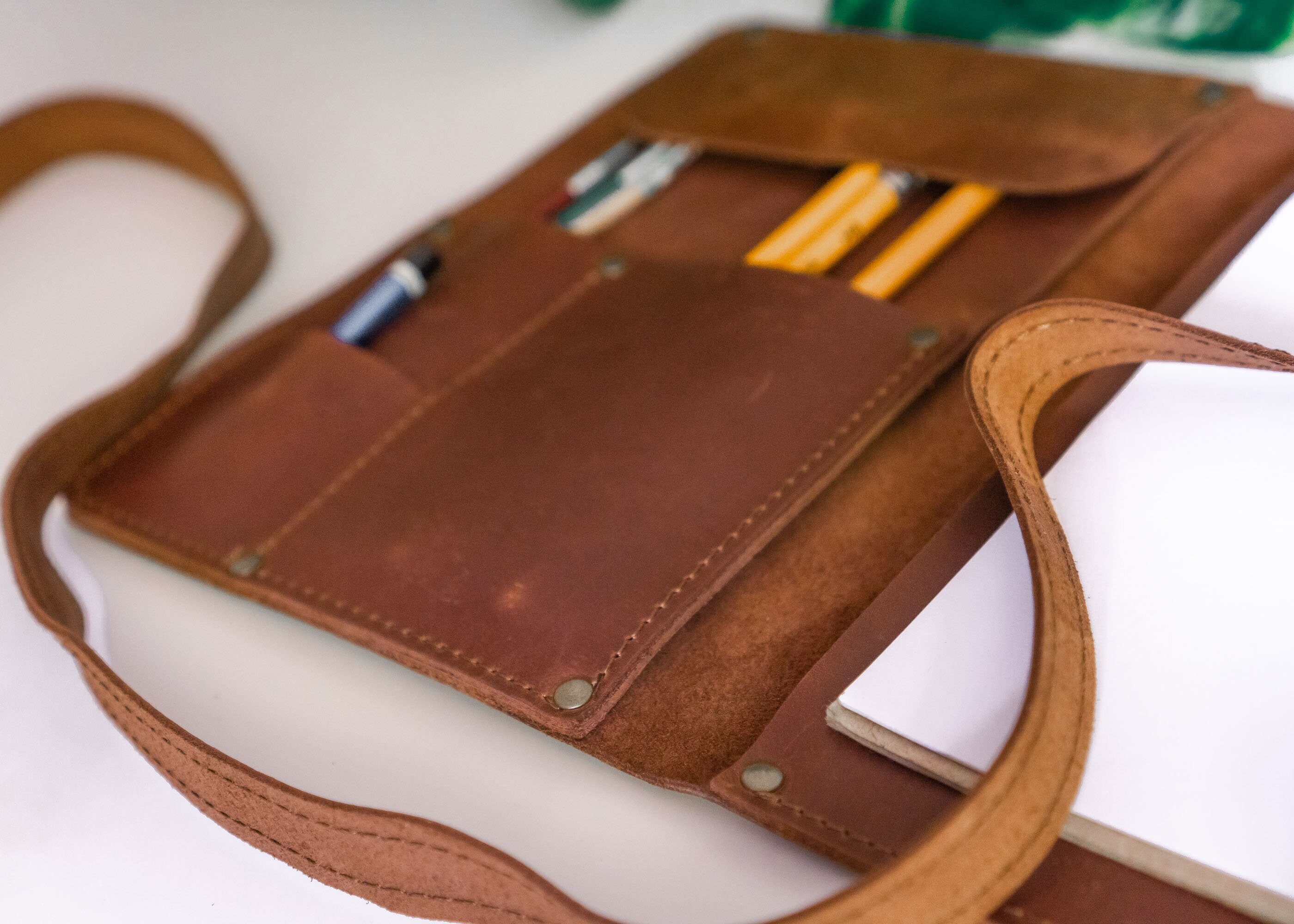 A5 Handcrafted Leather Sketchbook Cover | Personalized Drawing Case ...