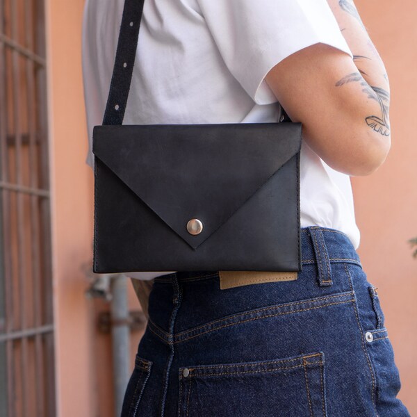 Leather Envelope Bag - Etsy