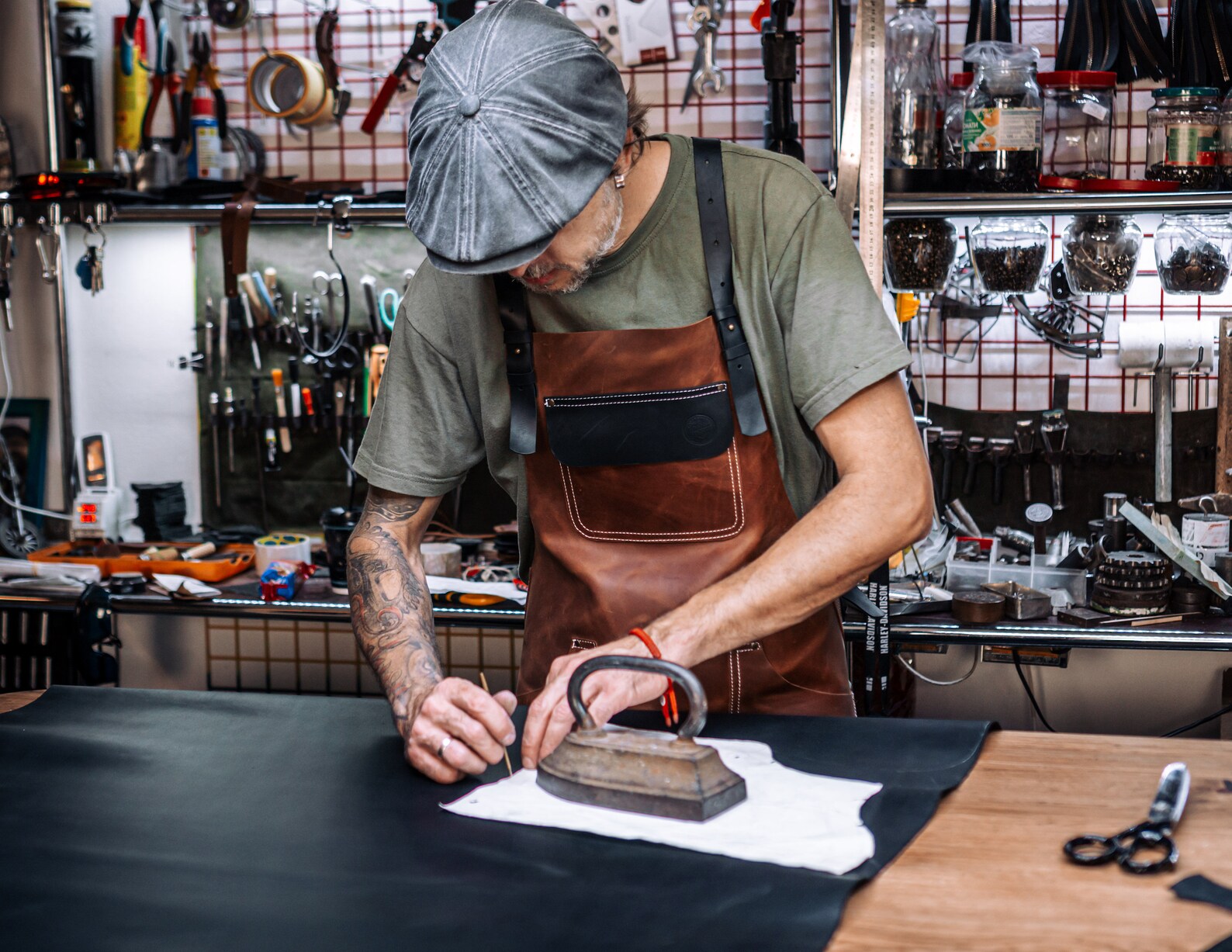 Split Leg Leather Apron Personalized Aprons Are Made of High - Etsy