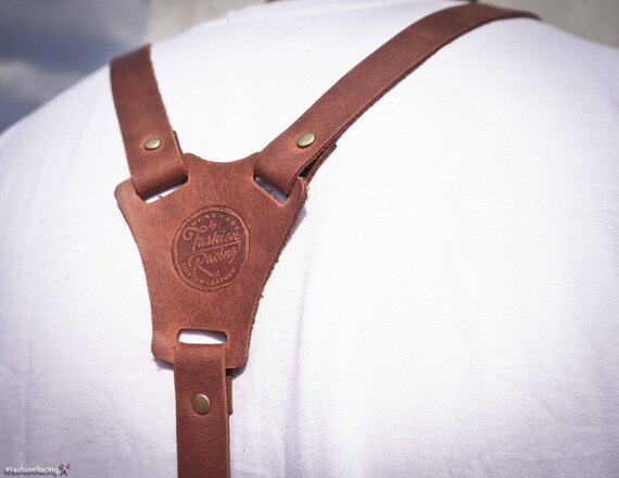 Personalized Leather Suspenders Brown Leather Suspenders T Etsy