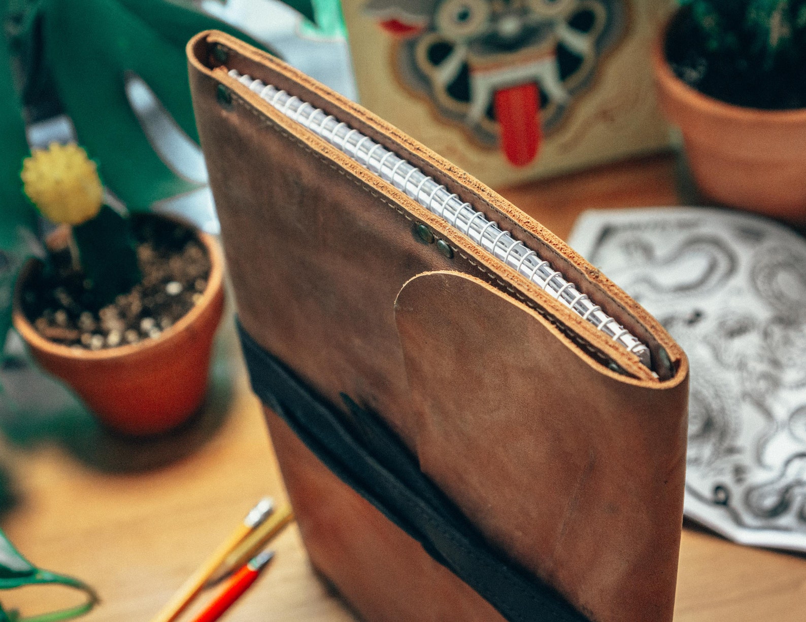 Leather Sketchbook Cover A4 Large Personalized Art Bag Best - Etsy