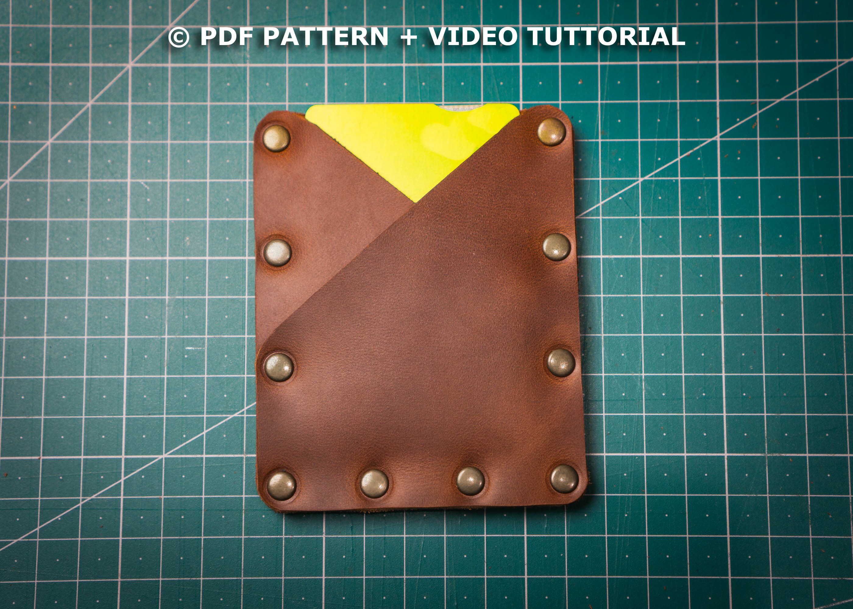 Leather Card Holder PDF Pattern & Video Tutorial | DIY Pocket Wallet ...