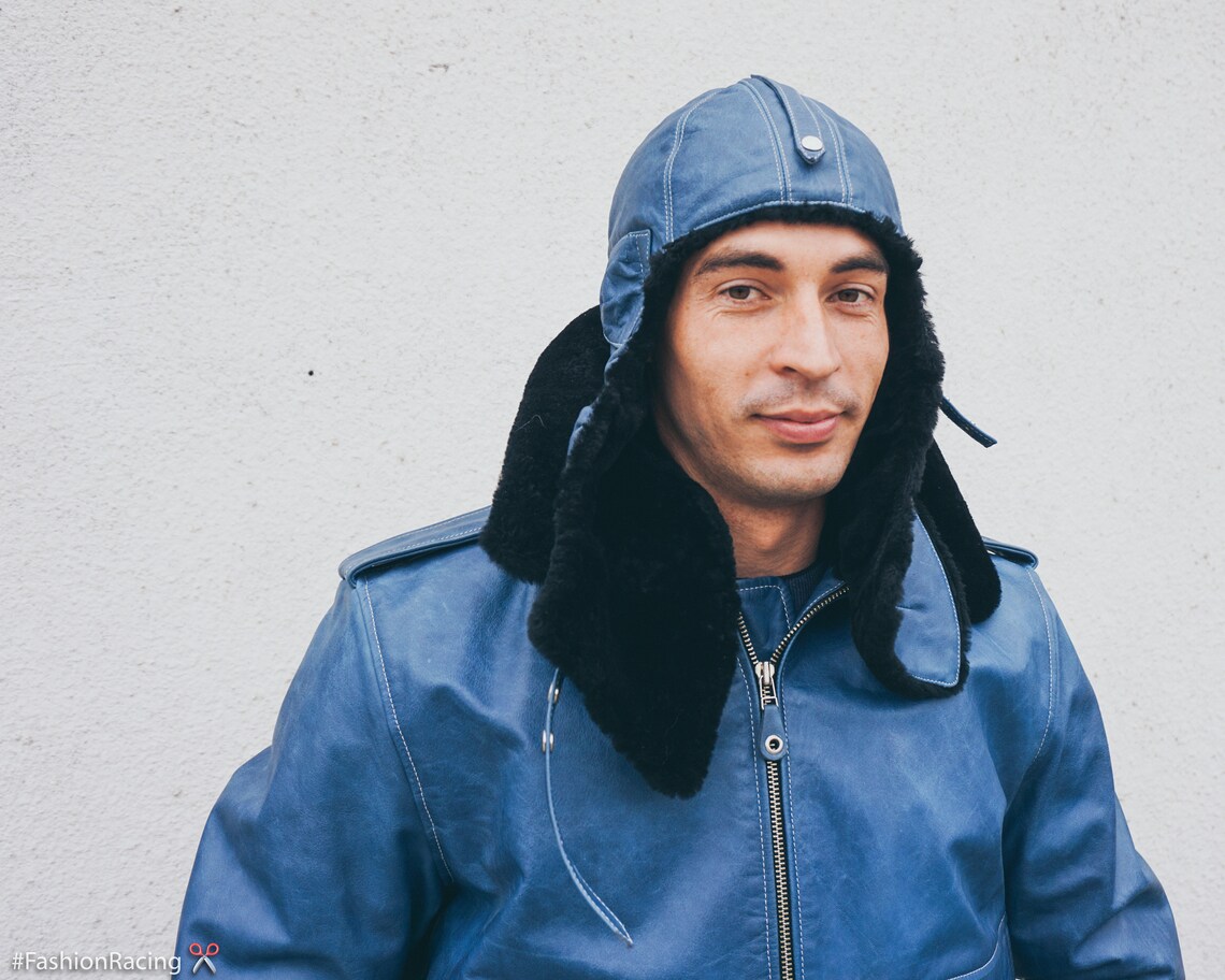 Pilot Leather Hat Leather aviator cap Leather aviator hat | Etsy