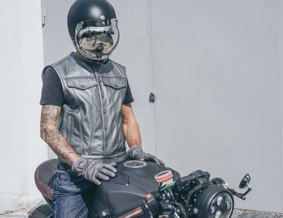 Leather Vest, Club Leather Vest, Custom Leather Vest, MC Vest ...