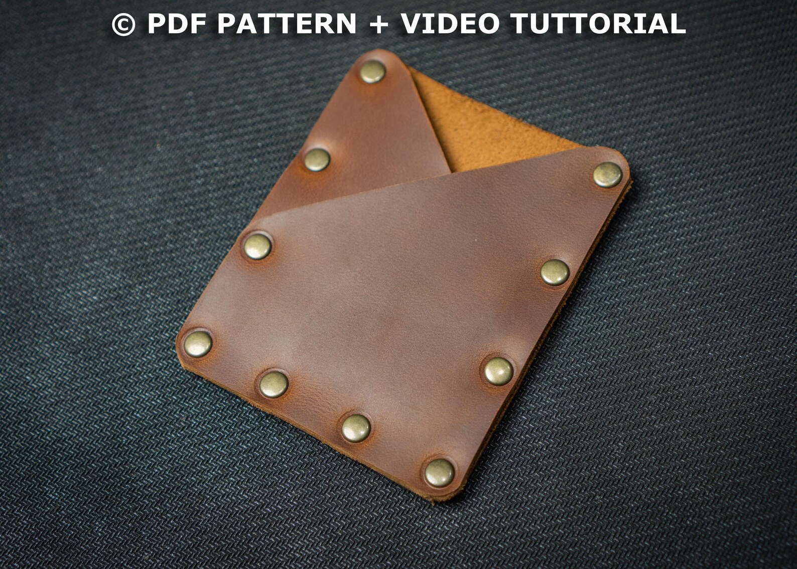 Leather Card Holder PDF Pattern & Video Tutorial | DIY Pocket Wallet ...