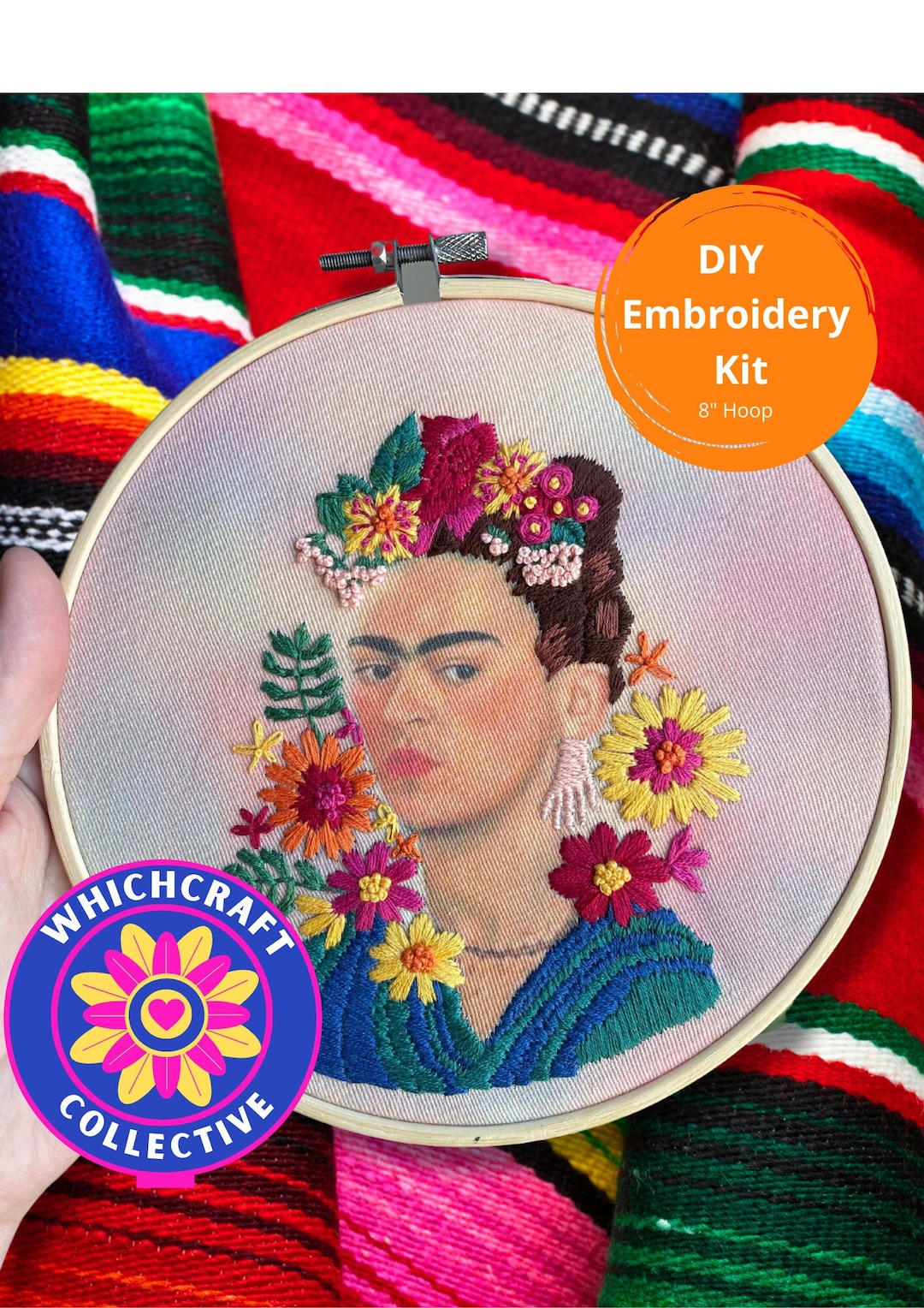 Frida Kahlo Embroidery Kit, DIY Kit, Beginner Embroidery Kit, Modern ...