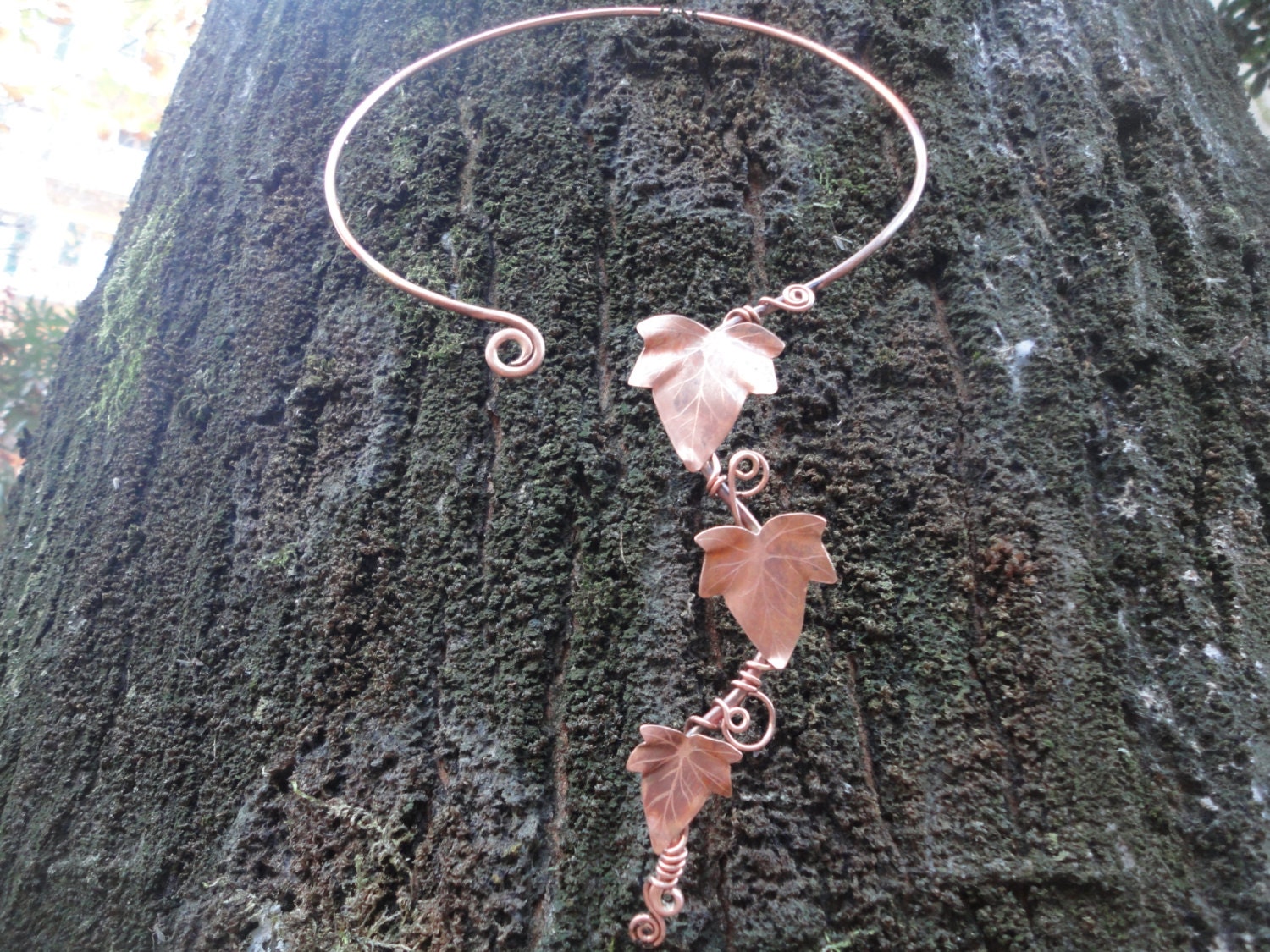 Celtic Style Copper Torques With Ivy Leaves. Handmade Copper - Etsy