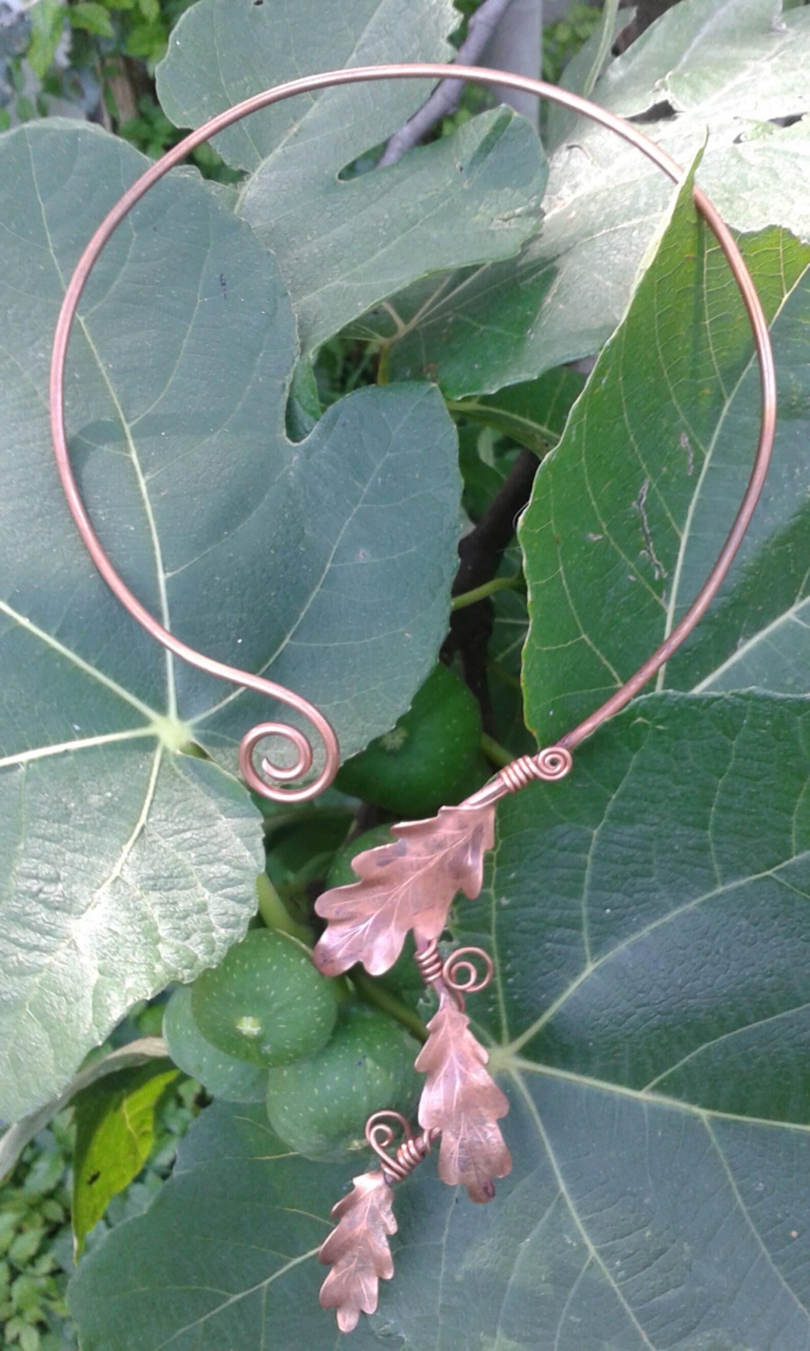 Celtic Style Copper Torques With Oak Leaves. Handmade Copper - Etsy
