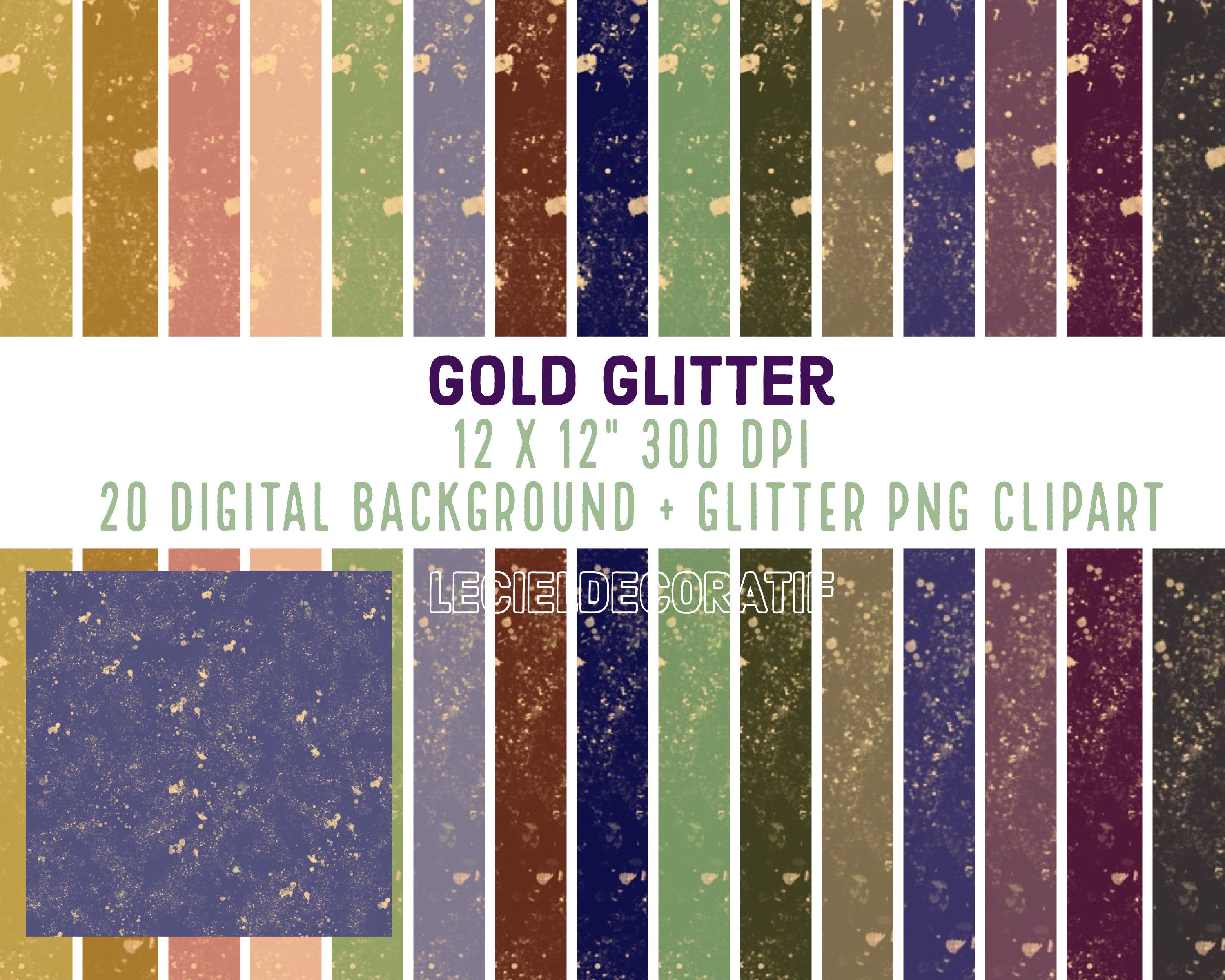 12” Digital Gold Glitter Paper Background + Clip Art | Pattern Texture ...