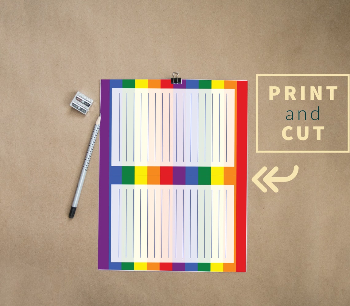 Pride Rainbow Printable Letter Writing Paper, Rainbow Stationary Paper ...