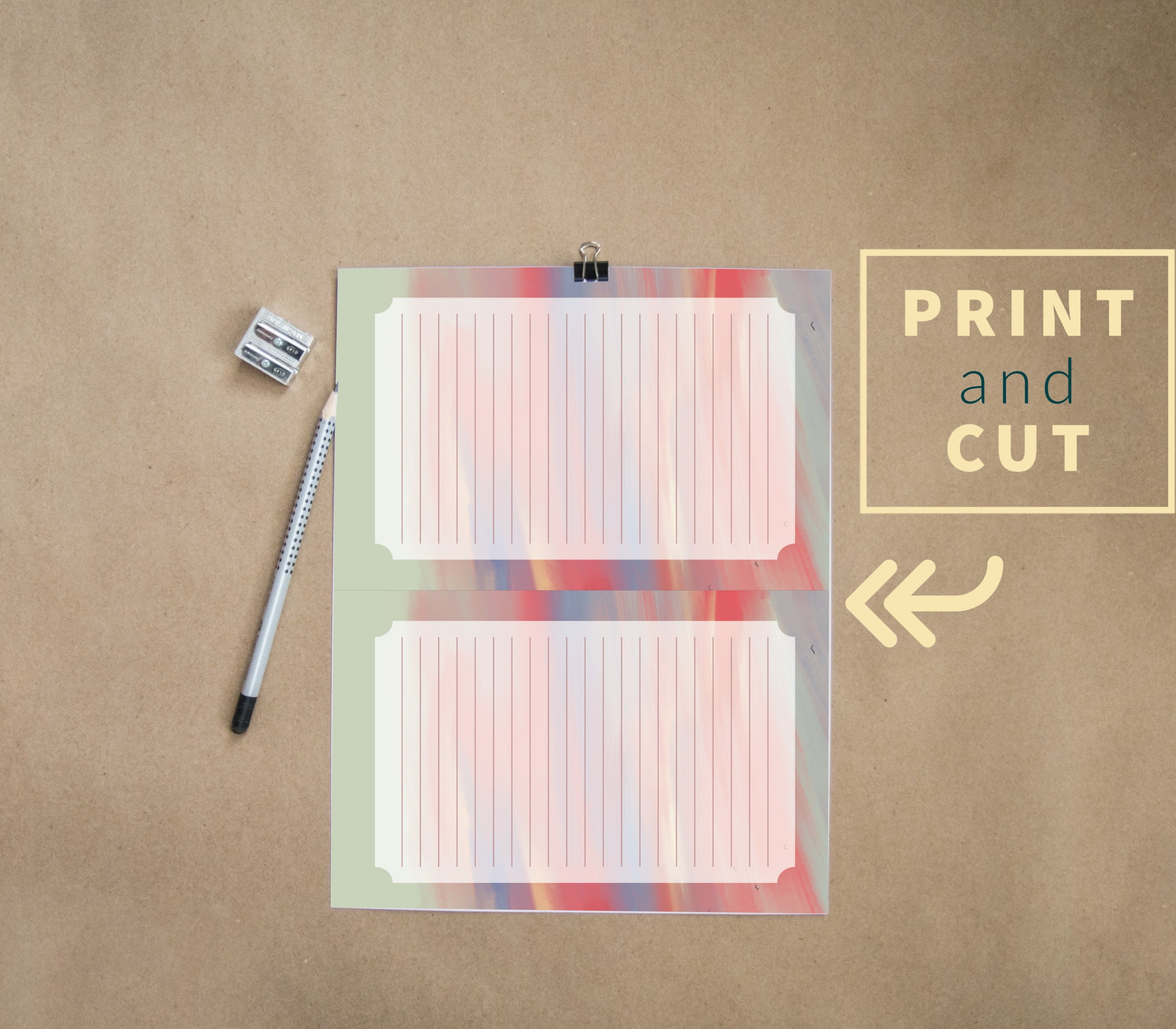 Sunset Letter Paper, Digital Printable Stationery, A4 A5 US Letter, PDF ...