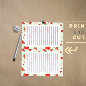 Watermelon Printable Letter Writing Paper, Digital Download Melon ...