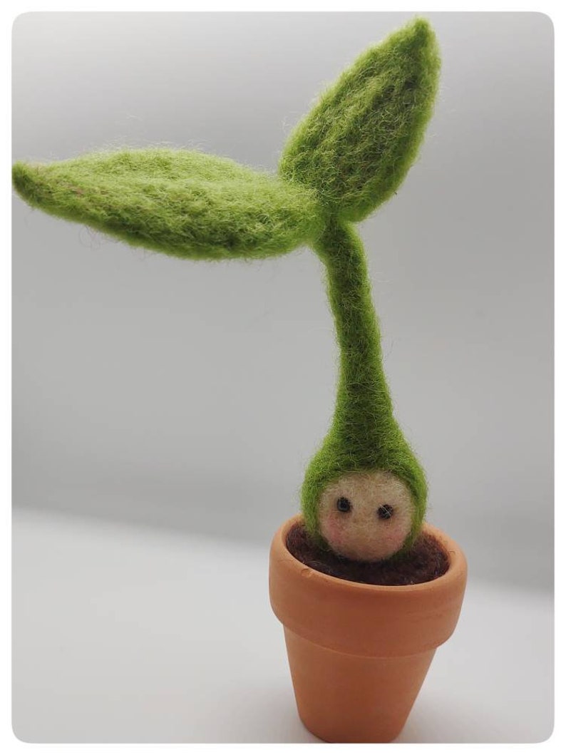 Handmade Tiny Needle Felted Wool Plant Sproutling Gift - Etsy