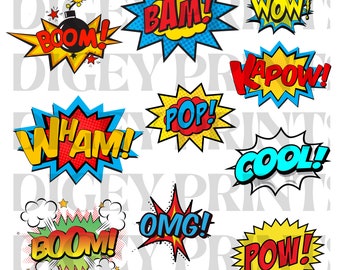 Superhero Clipart - Etsy