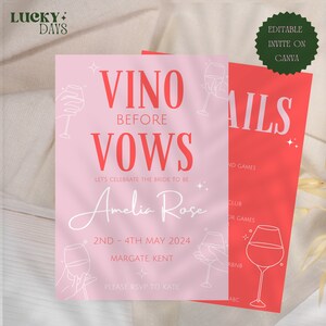 Editable Bachelorette Party Invitation and Itinerary Template ...