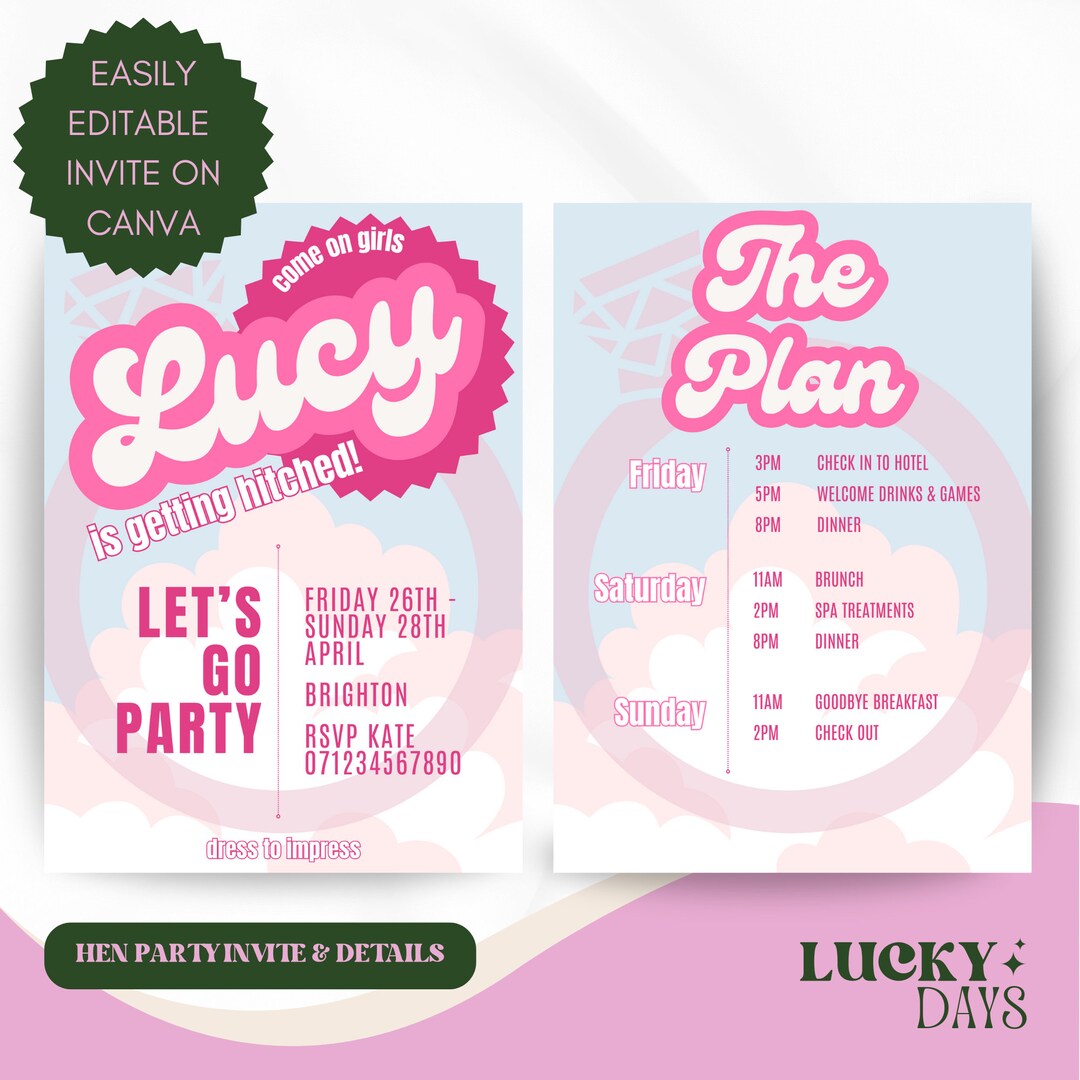 Editable Mean Girls Bachelorette Party Invitation & Itinerary ...