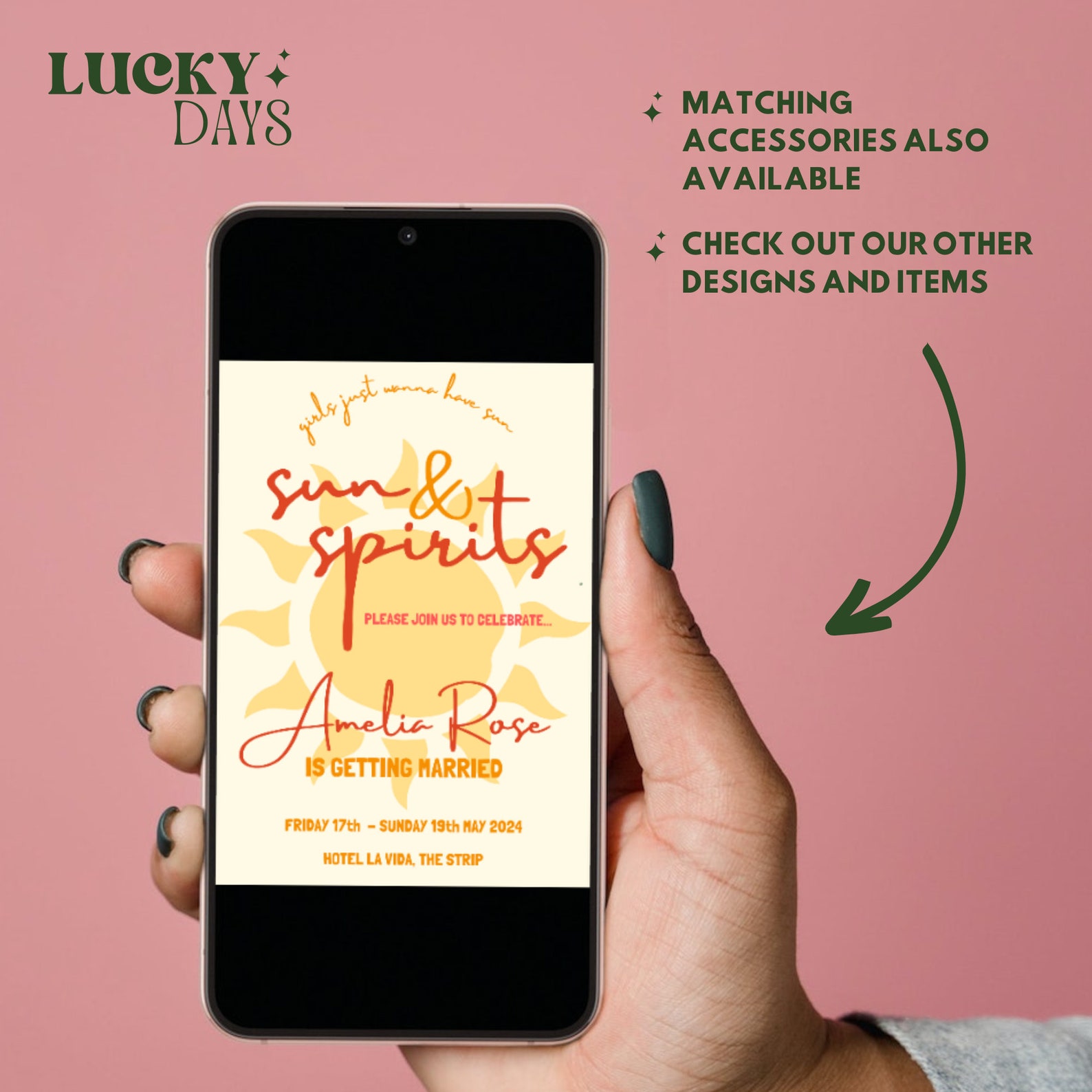 Editable Sun and Spirits Bachelorette Party Invitation and Itinerary ...