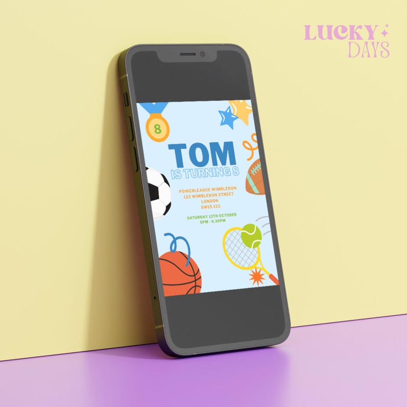 Sports Birthday Party Invitation Template | Printable Football, Soccer ...