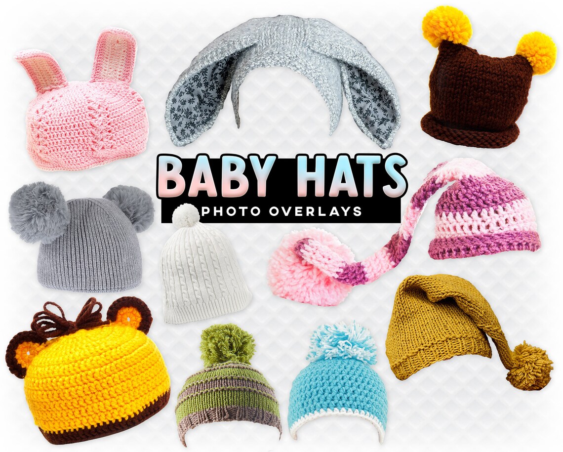 Baby Hats Overlay Photoshop Overlays for Photoshop. Digital | Etsy