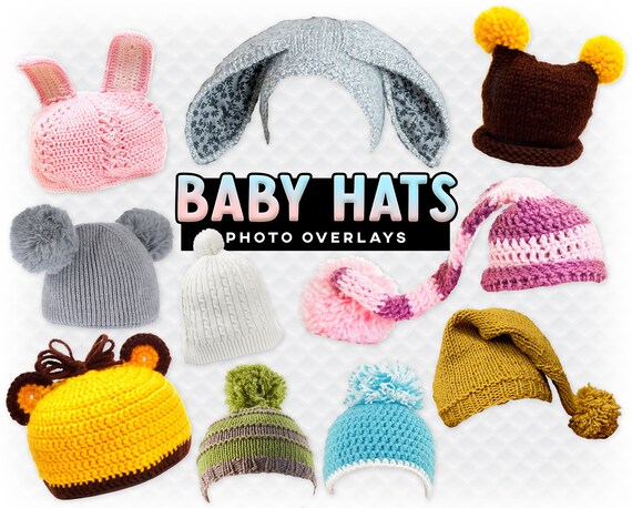 Baby Hats Overlay Photoshop Overlays for Photoshop. Digital | Etsy