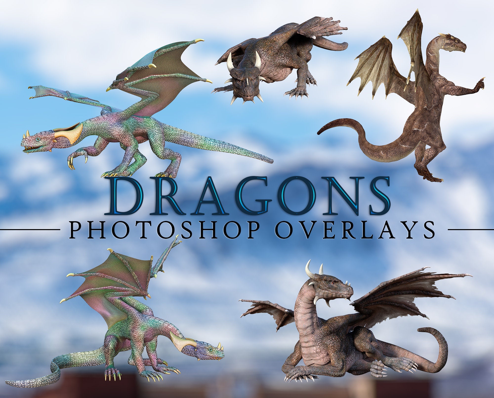Dragons Overlay Photoshop Overlays for Photographers | Etsy