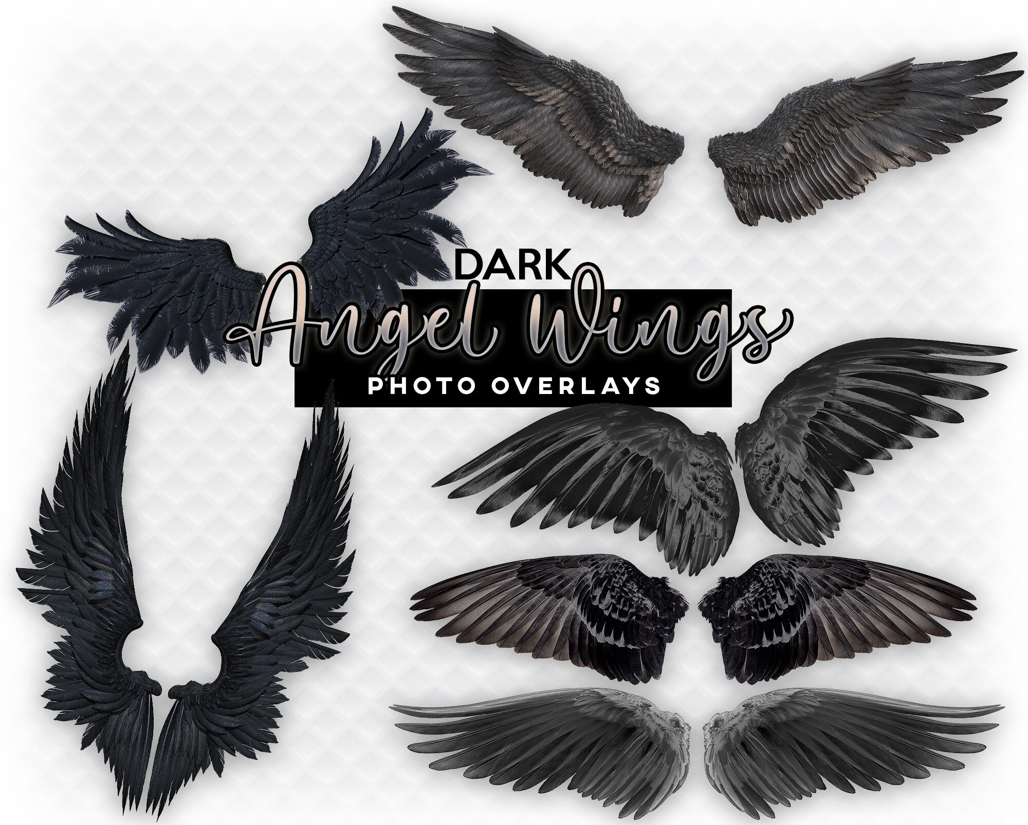 Dark Angel Wings Dark Evil Wings Set of 11 Dark Wings - Etsy