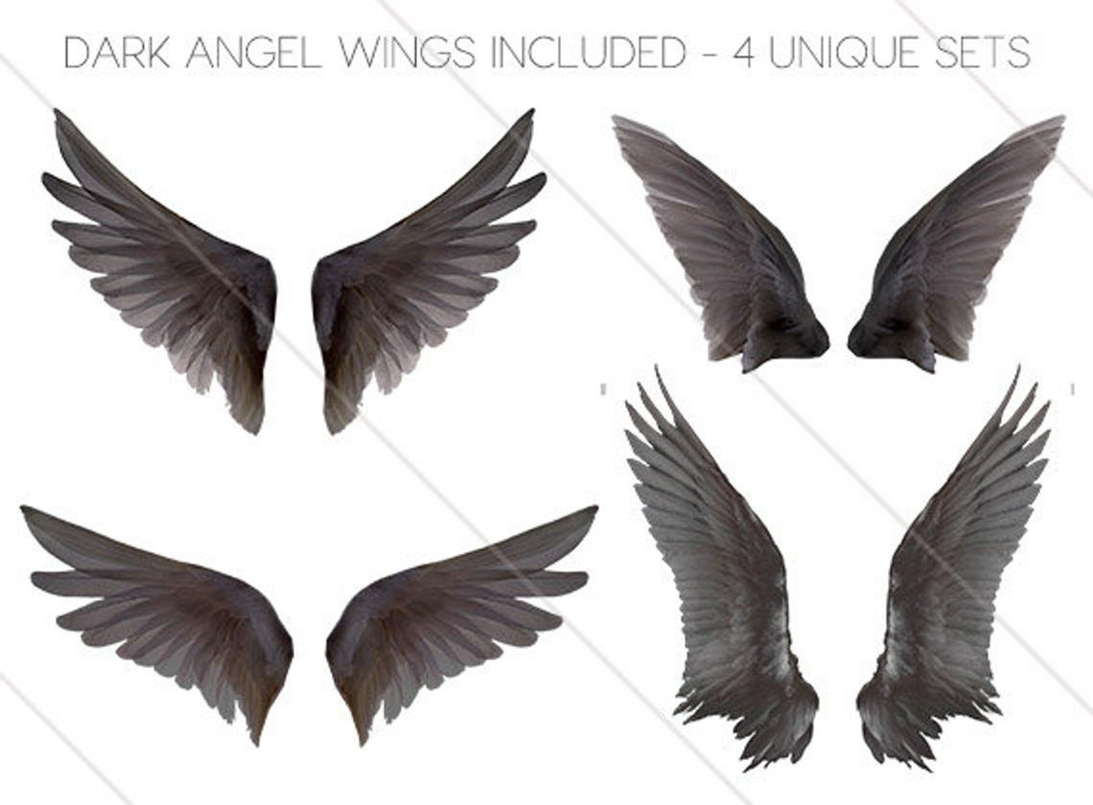 Dark Angel Wings Dark Evil Wings Set of 11 Dark Wings - Etsy