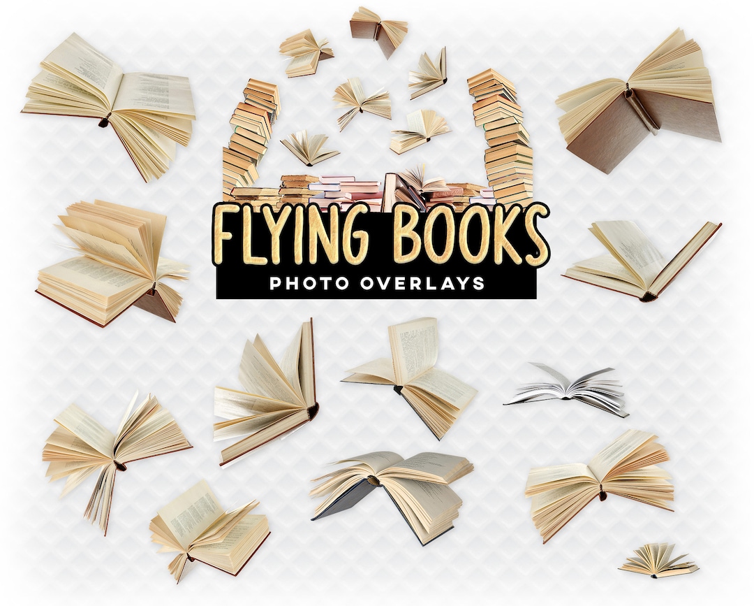 Flying Books Overlay Photoshop Overlays for Photoshop. Digital ...