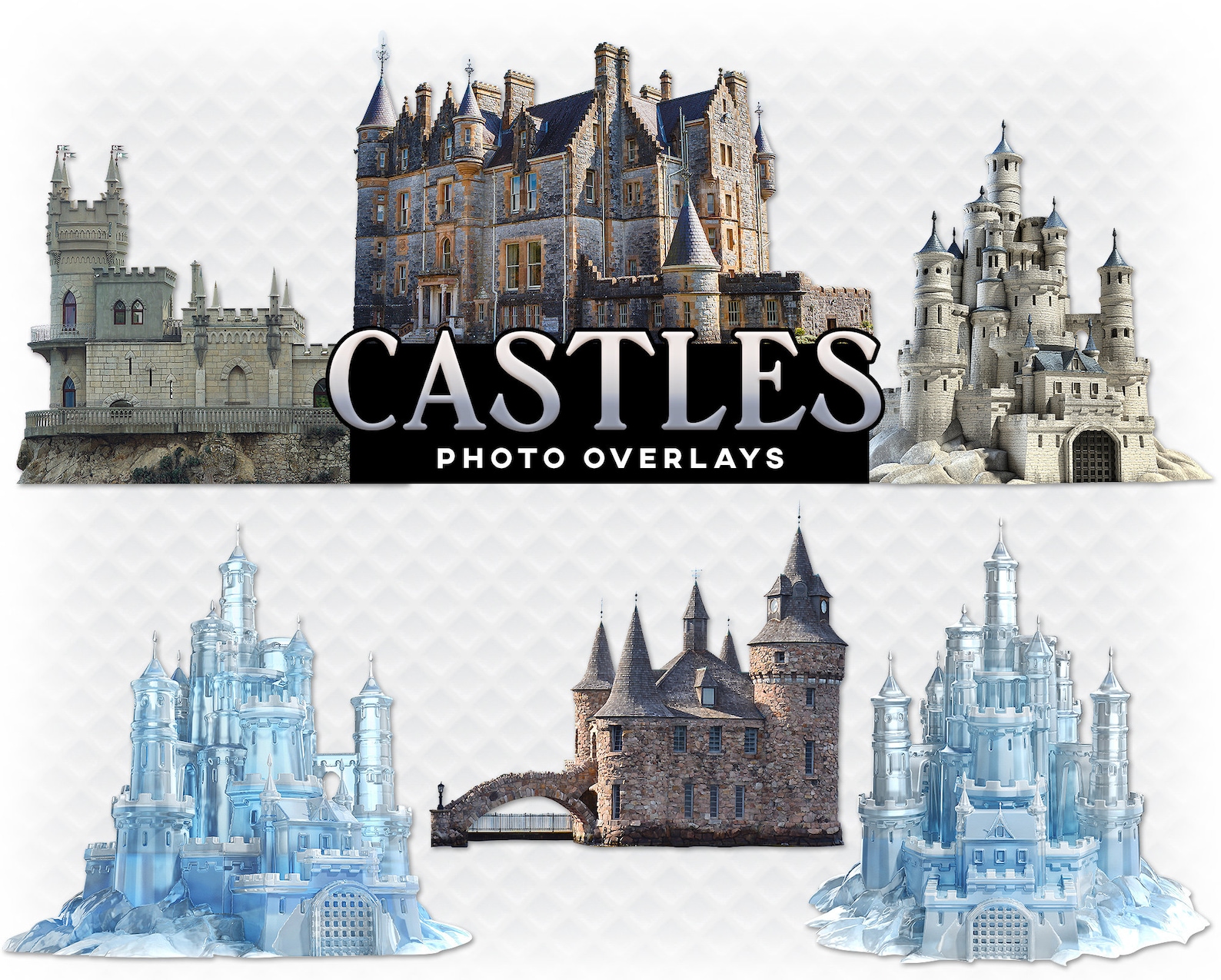 Castles Overlay Photoshop Overlays for Photoshop. Digital Scrapbooking ...