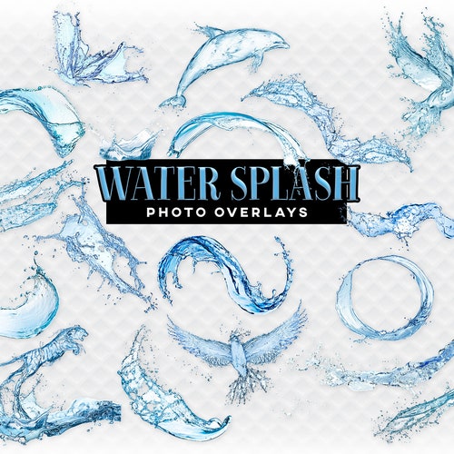 Water Splashing Splashes Overlays for Photoshop. Composite. - Etsy