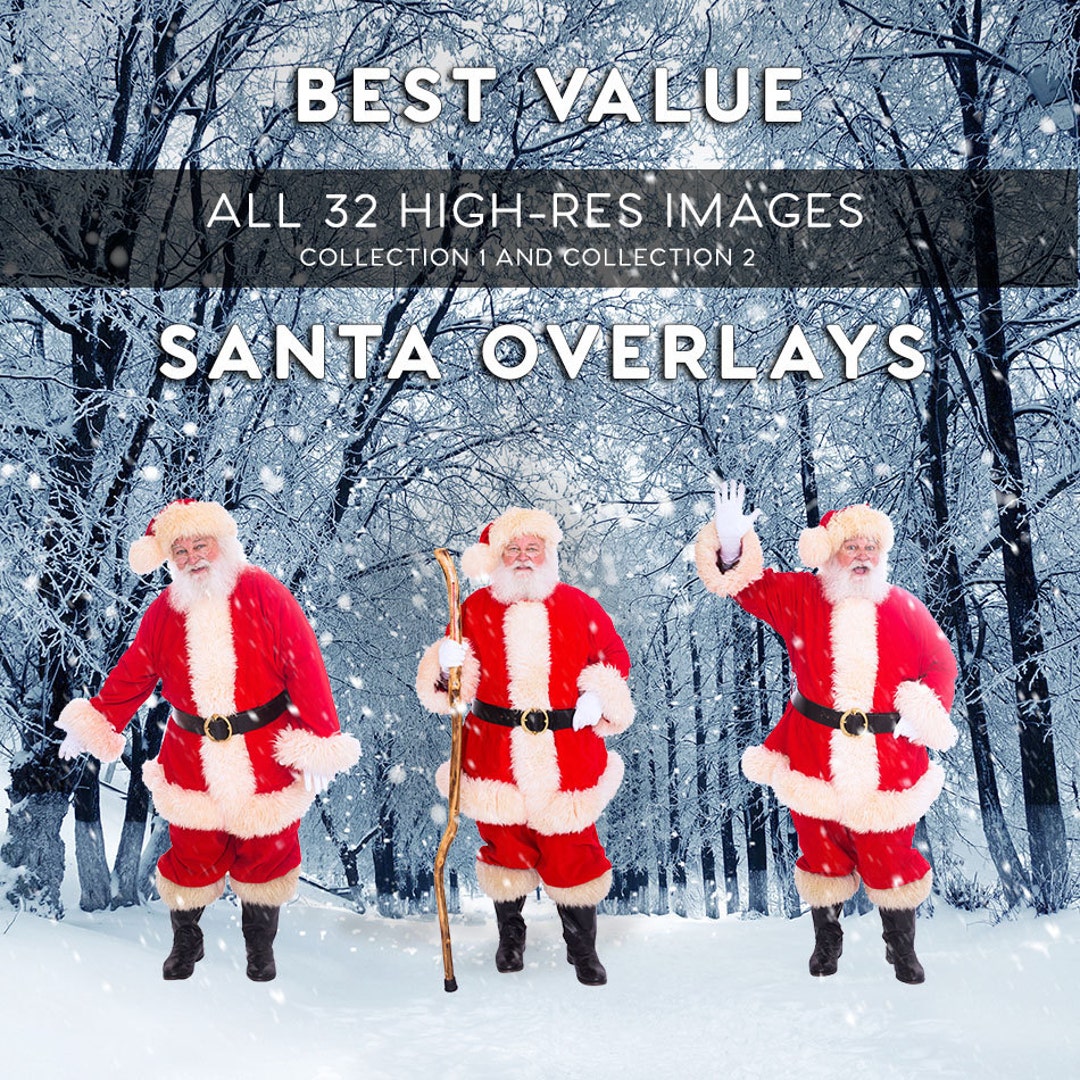 Santa Claus Overlays Collection Package Large 32 High Quality Image ...