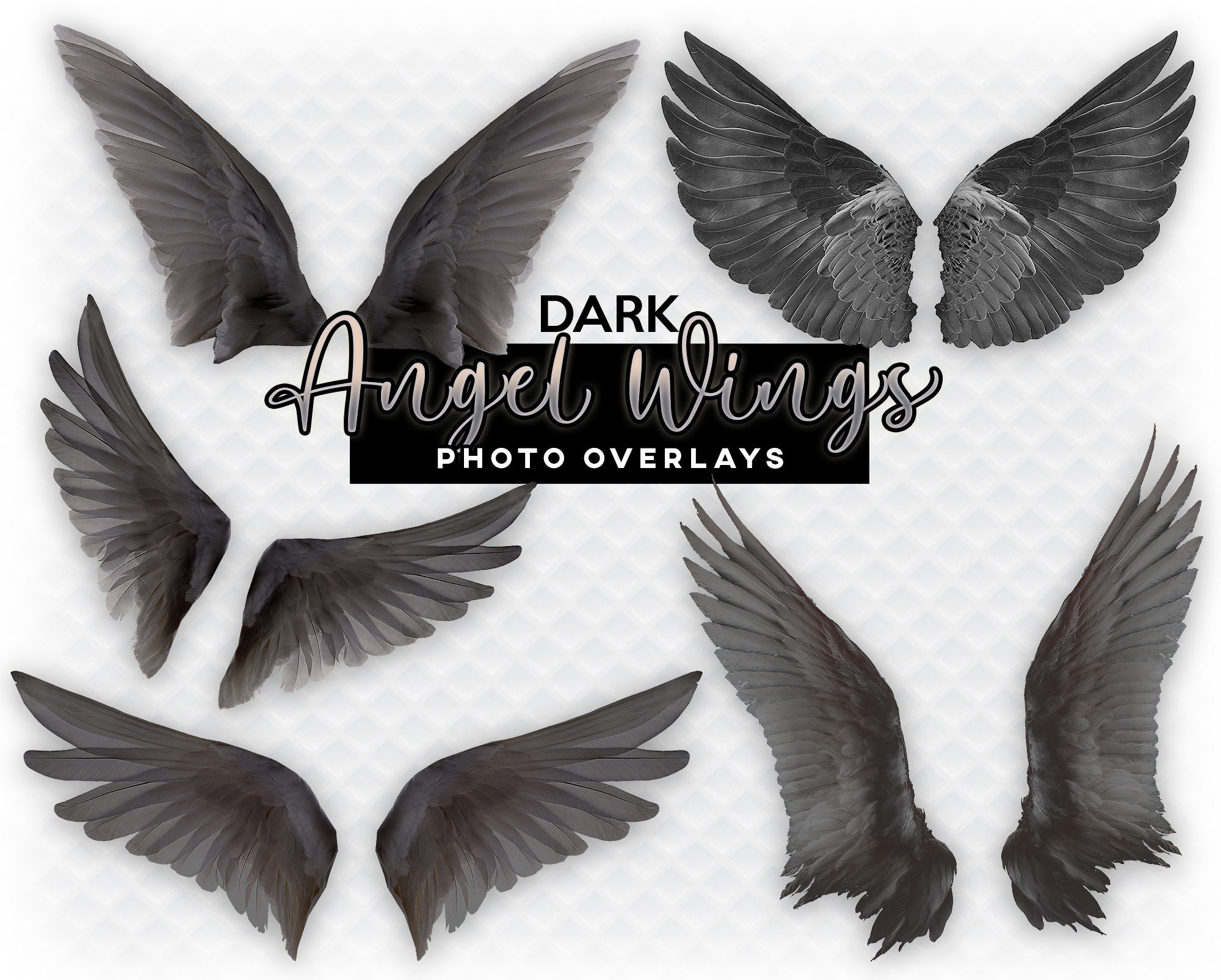 Dark Angel Wings Dark Evil Wings Set of 11 Dark Wings - Etsy