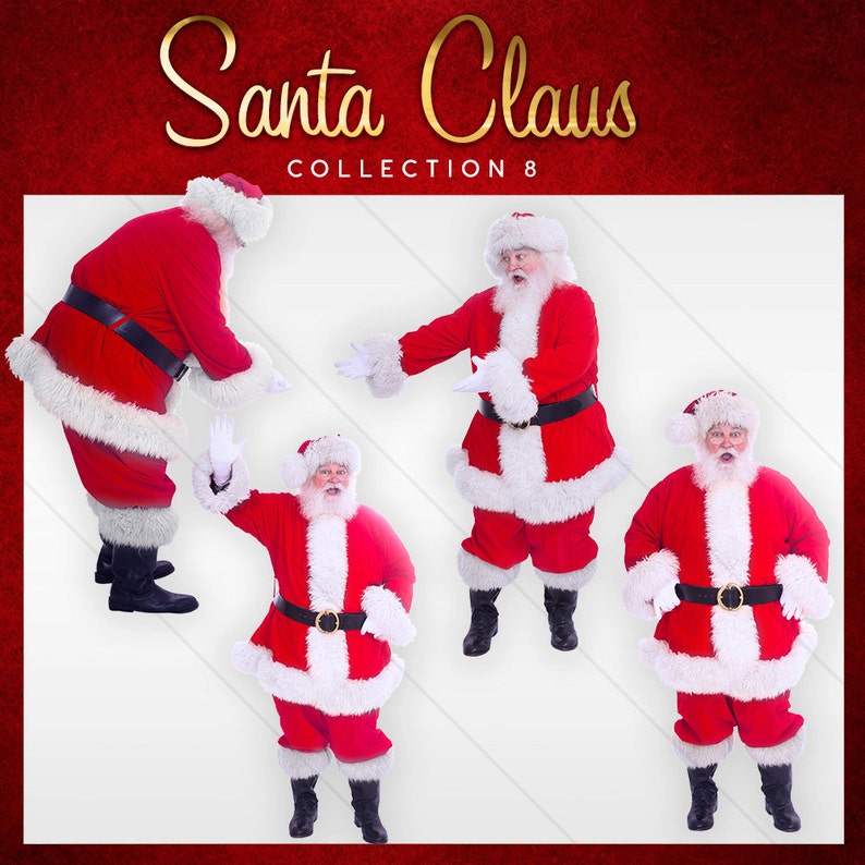 Santa Claus Overlays Collection 8 - Christmas Overlay for Holiday Cards ...